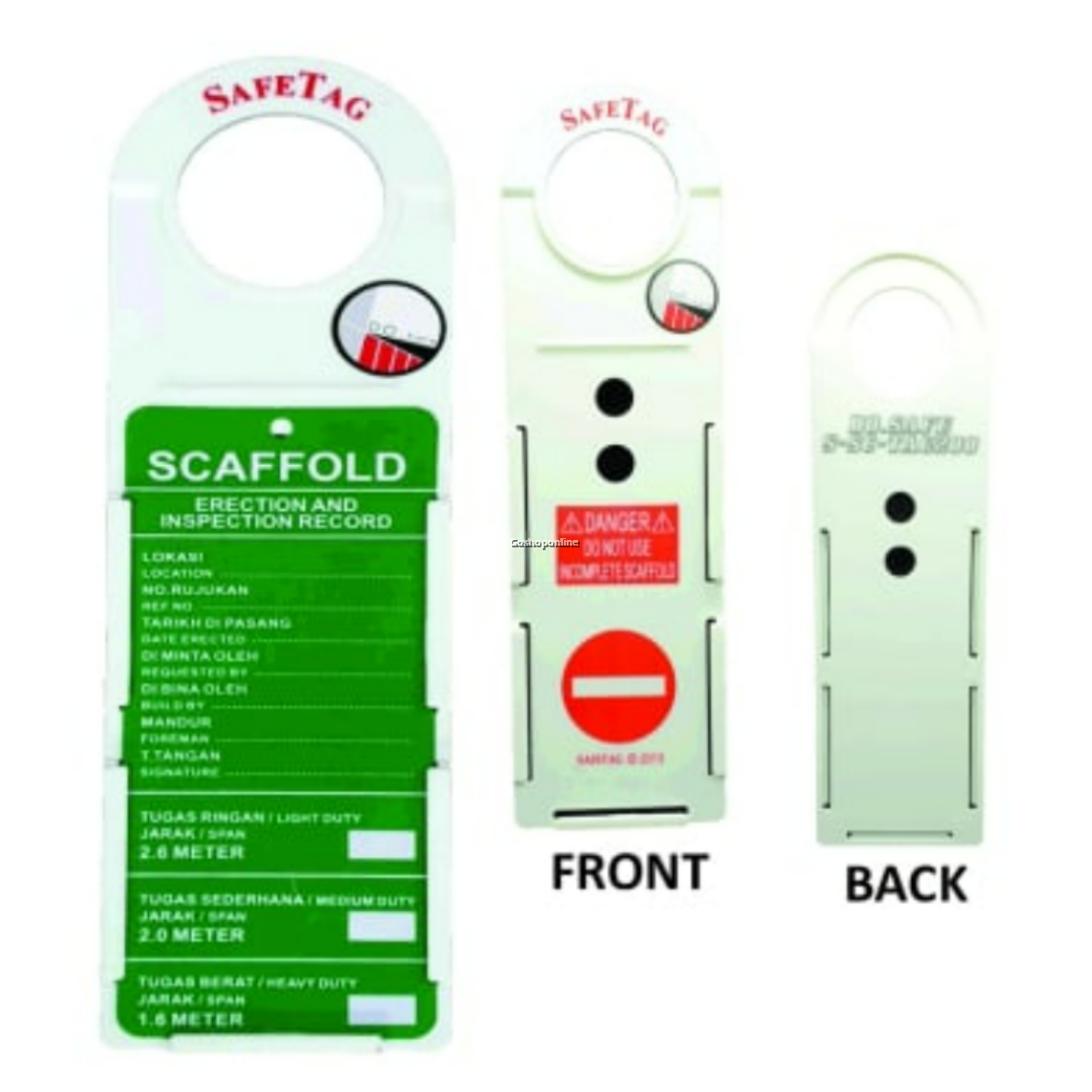 Do safe Scaffolding Safety Inspection Tag Card Holder