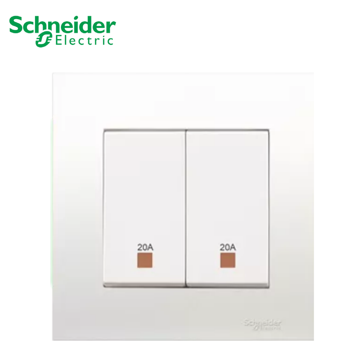 Schneider Vivace 20A 2 Gang Double Pole Switch with Neon and Earth ...
