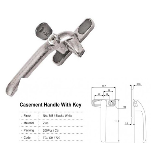 Casement Handle with Key CH-720